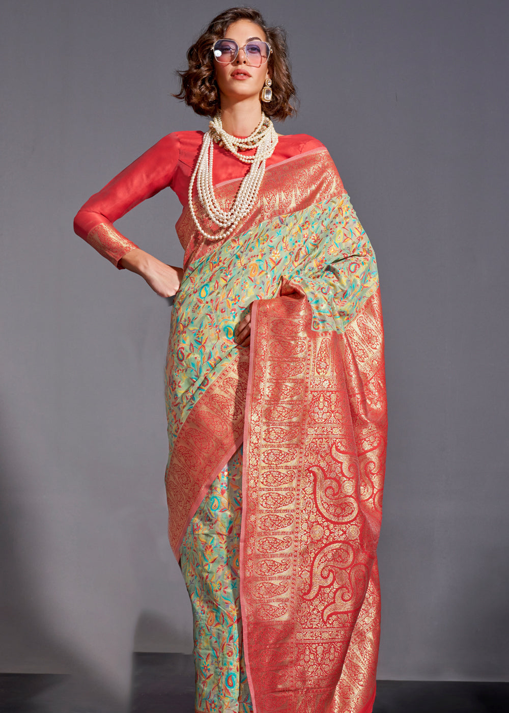 Sky Blue Versatile Elegance Modal Silk Saree – Effortless St
