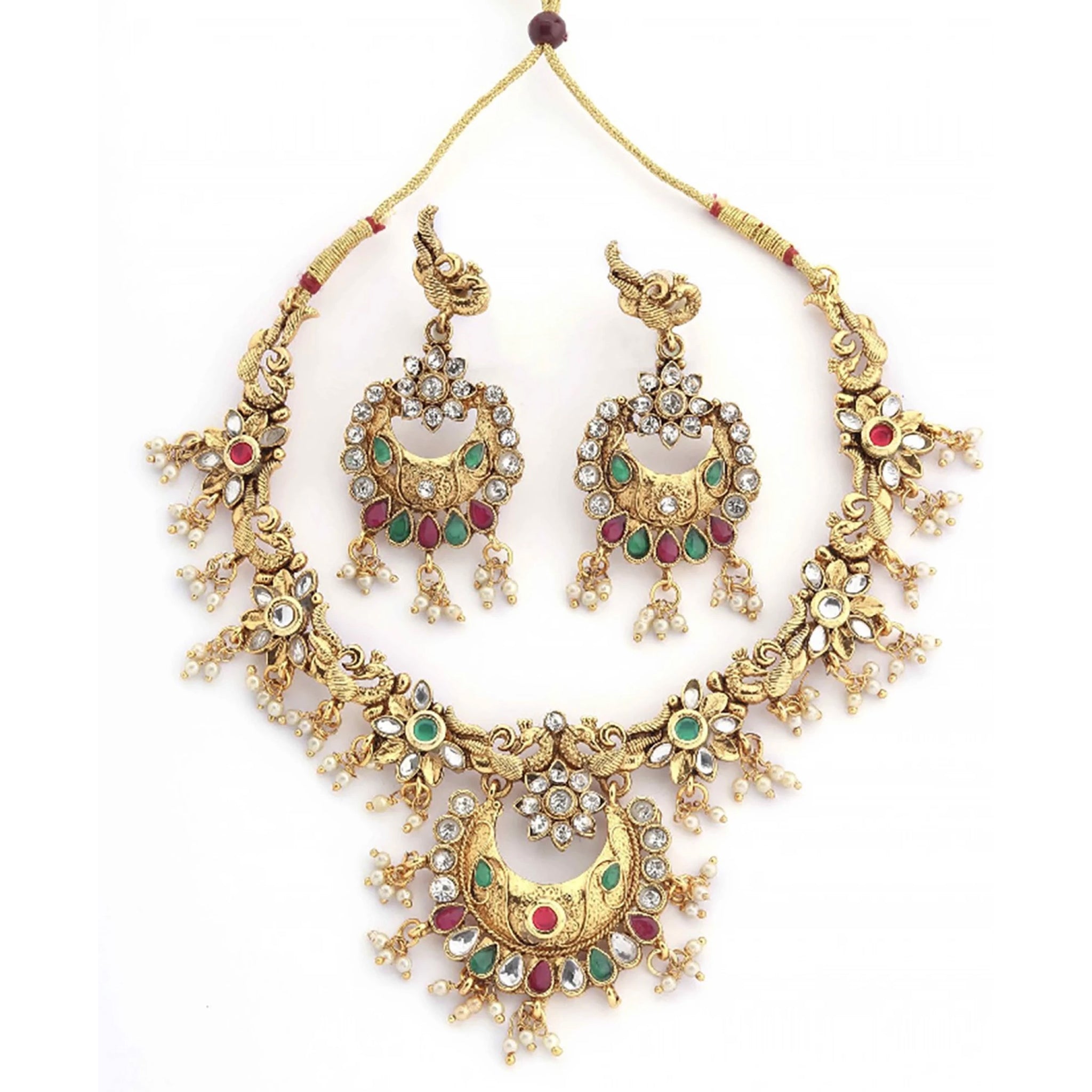 Alloy Jewel Set (Multicolor) (HK00205)-Clothsvilla.com