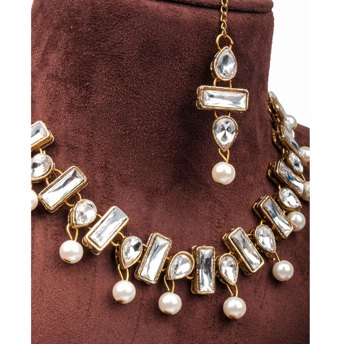 Alloy Jewel Set (White) (HK00106)-Clothsvilla.com