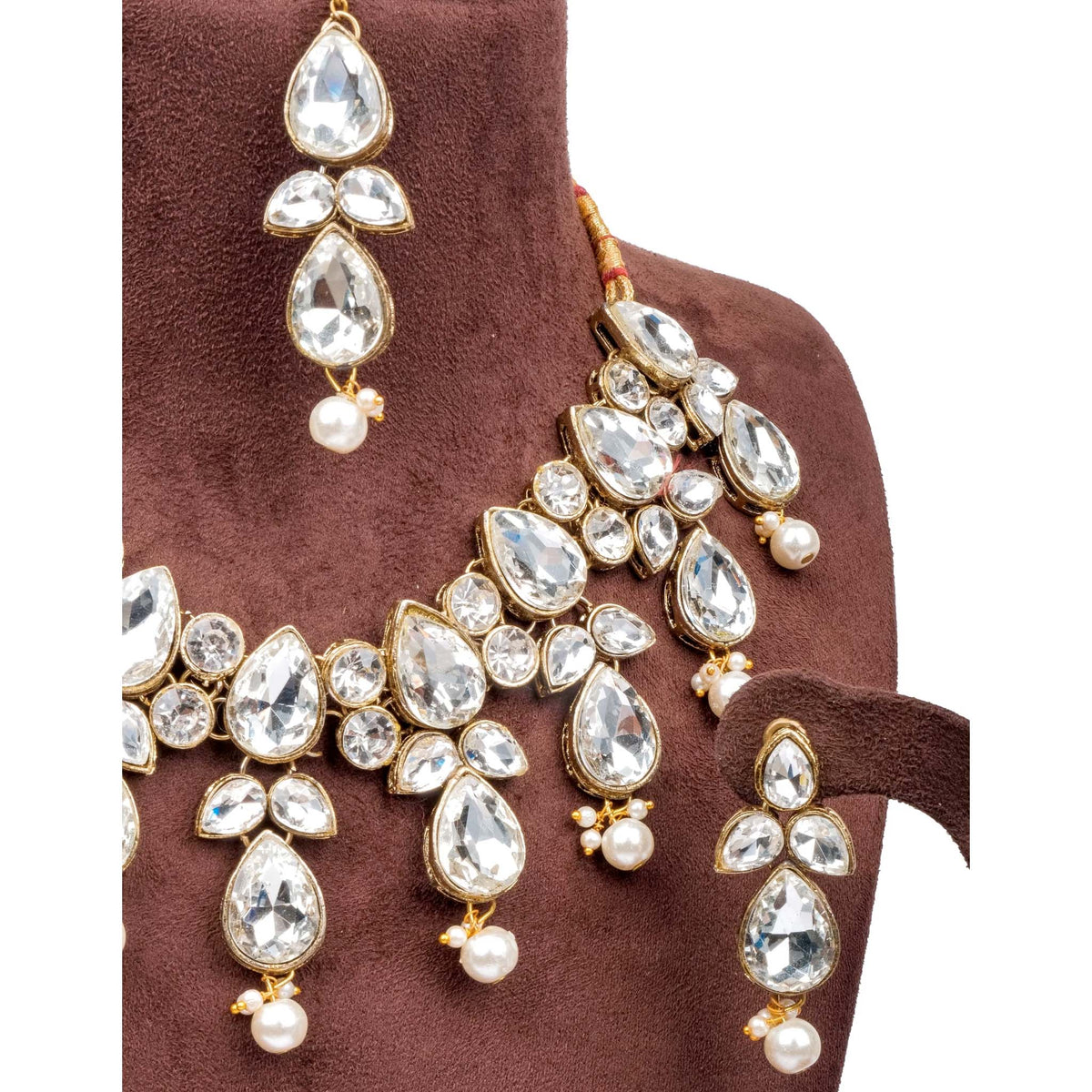 Alloy Jewel Set (White) (HK00009)-Clothsvilla.com