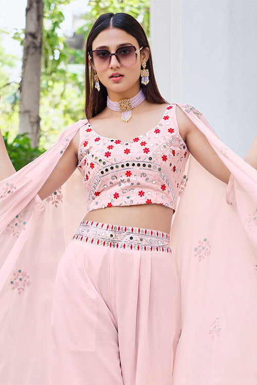 Designer Koti Style Mirror with Embroidered choli with Palaz