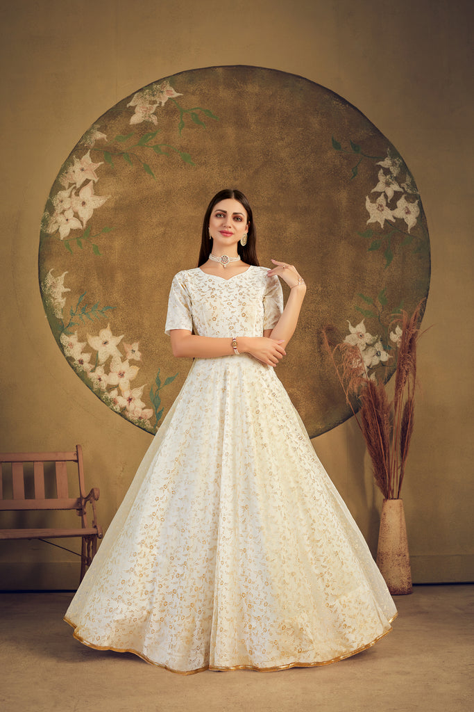 Exclusive Designer Net Gown For Women Floral Bride Gown Indi Exclusive Designer Net Gown For Women Floral Bride Gown Indi